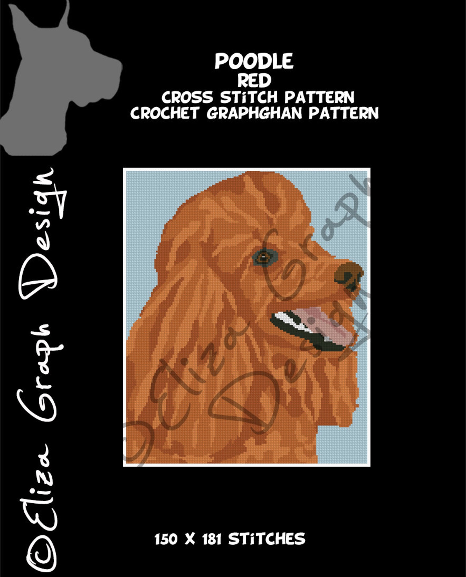 Poodle CROSS STITCH Pattern, CROCHET Graphghan Blanket Pattern - Etsy