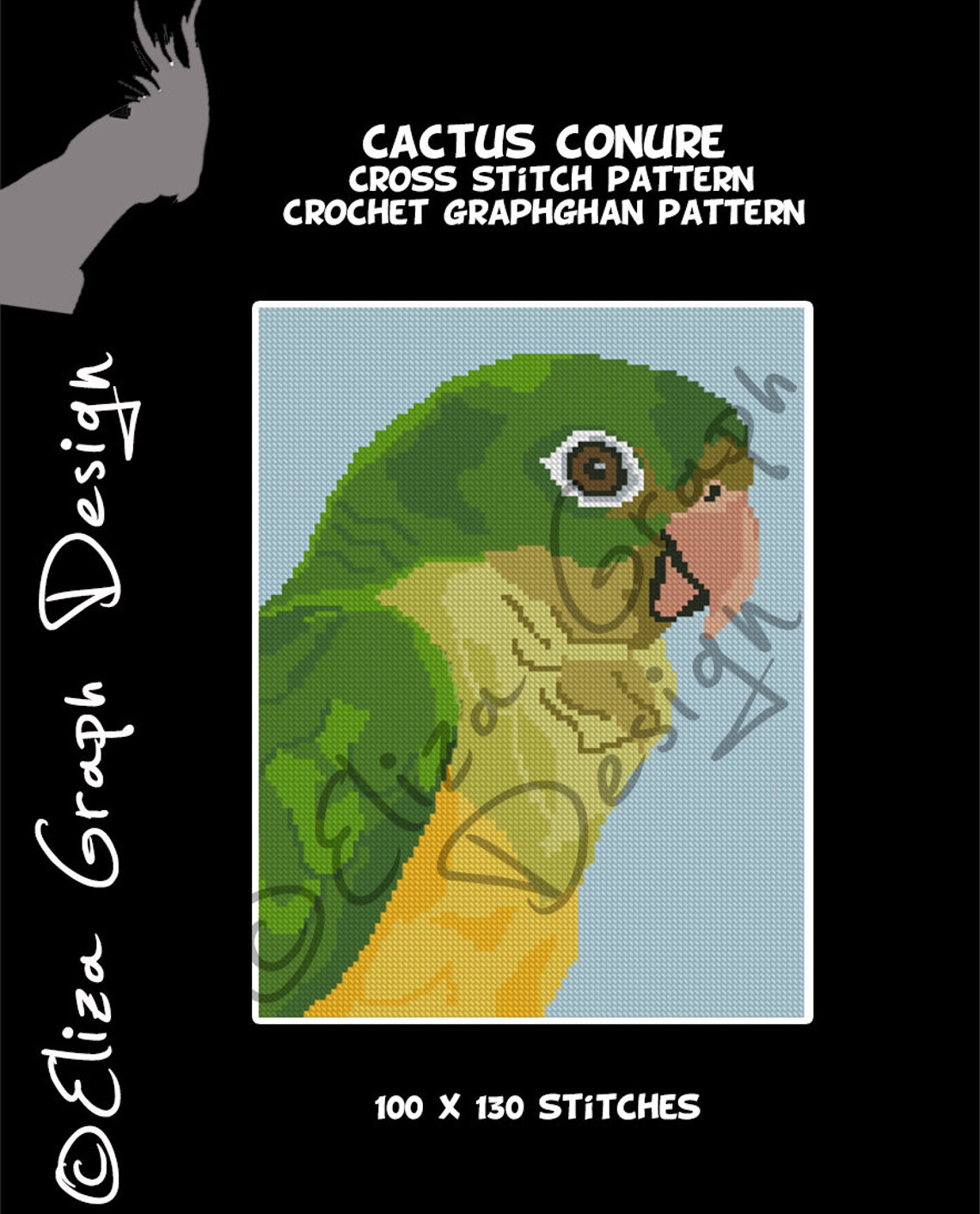 Peach-fronted Parakeet CROSS STITCH Pattern, Orange Fronted Conure ...