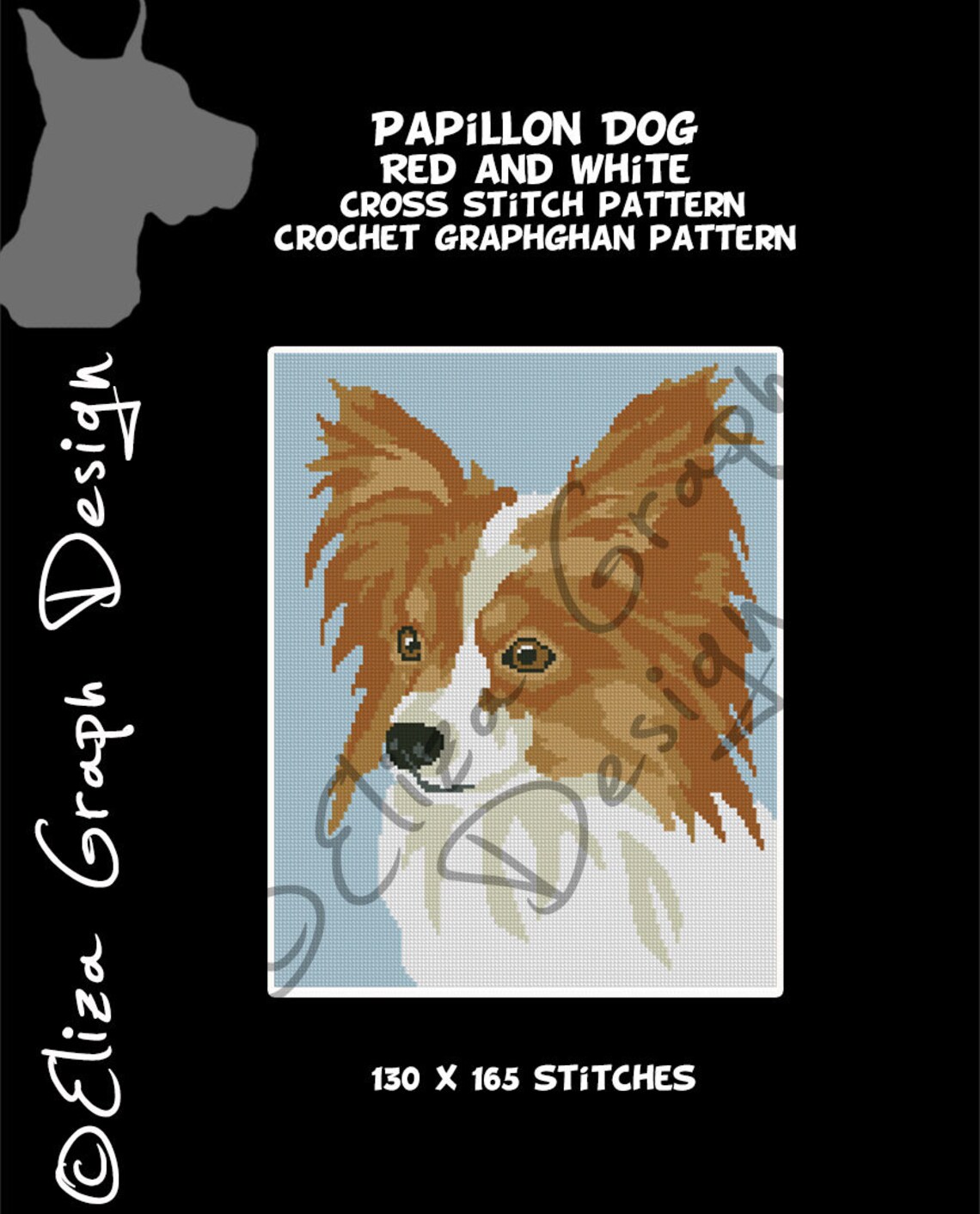 Papillon Dog CROSS STITCH Pattern, CROCHET Graphghan Blanket Pattern - Etsy