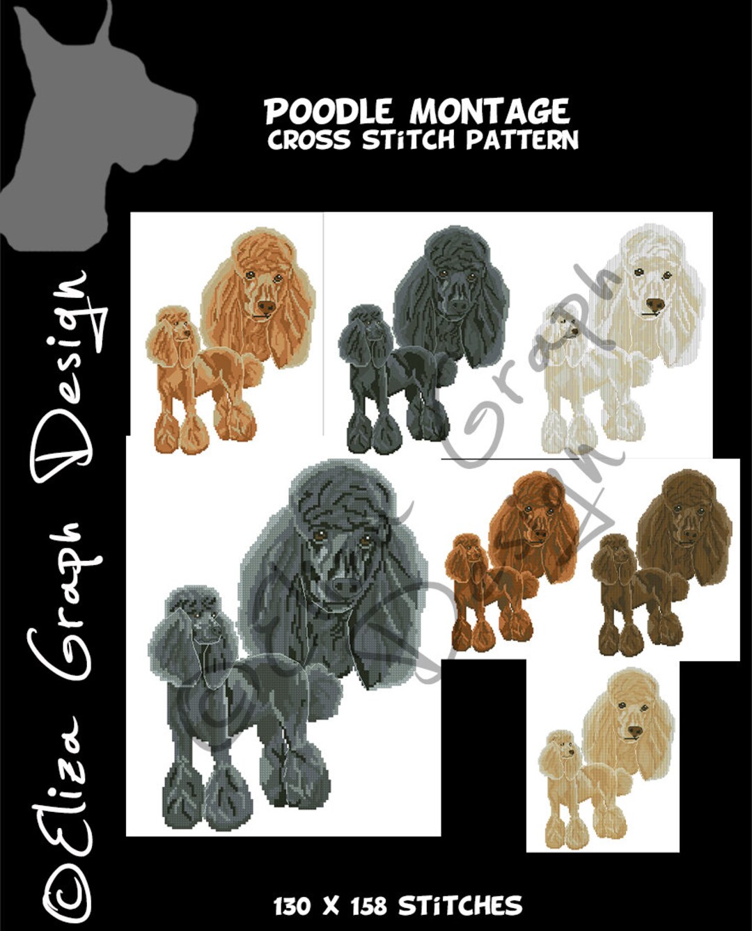 Poodle CROSS STITCH Pattern, Poodle Dog Counted Cross Stitch Pattern - Etsy