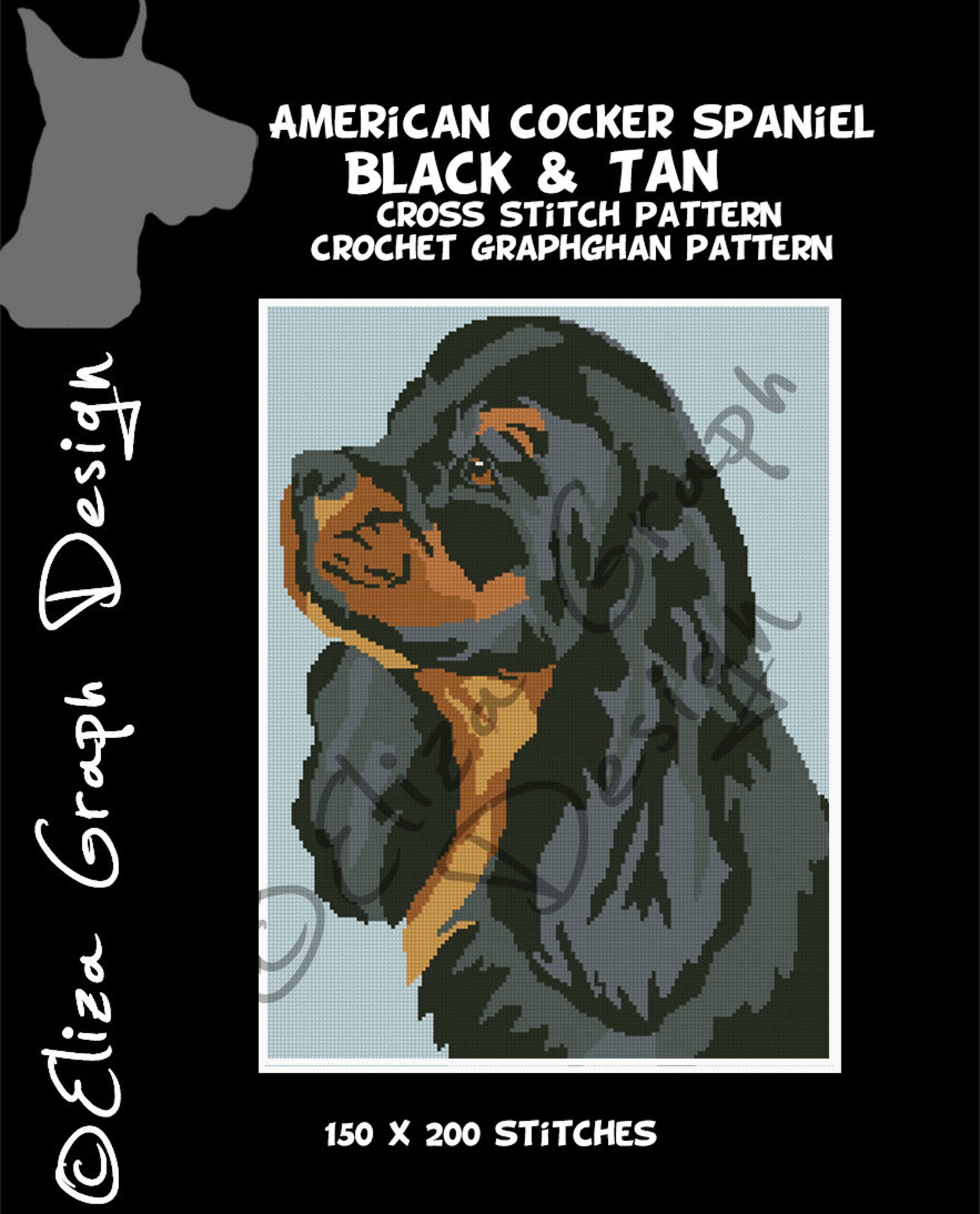 American Cocker Spaniel CROSS STITCH Pattern CROCHET | Etsy