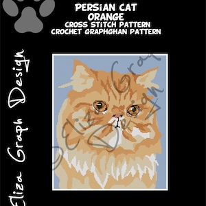 Persian Cat CROSS STITCH Pattern, CROCHET Graphghan Blanket Pattern - Etsy