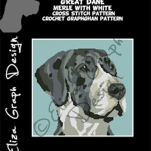 Great Dane CROSS STITCH Pattern, CROCHET Graphghan Blanket Pattern - Etsy