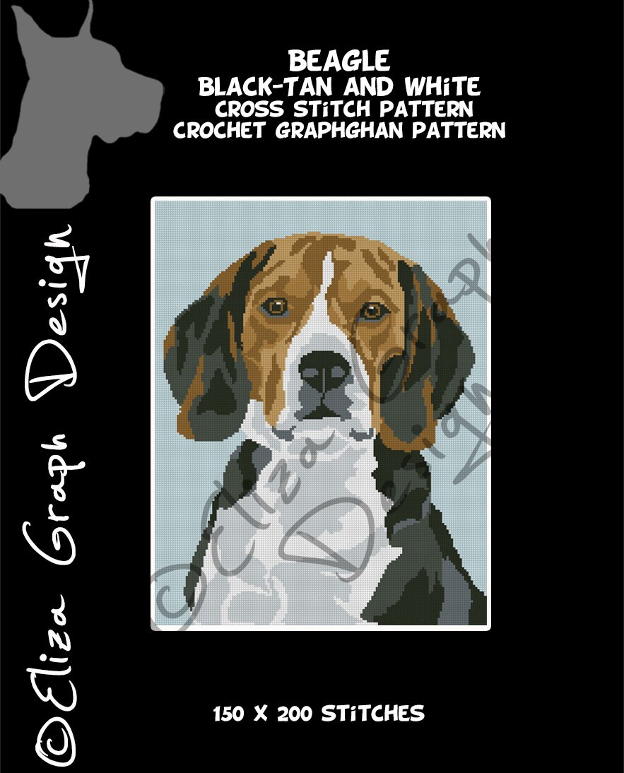 Beagle CROSS STITCH Pattern CROCHET Graphghan Blanket Pattern - Etsy