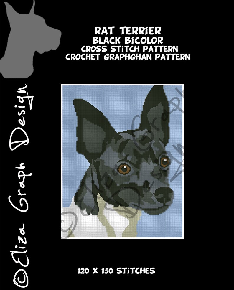 Rat Terrier CROSS STITCH Pattern, CROCHET Graphghan Blanket Pattern - Etsy