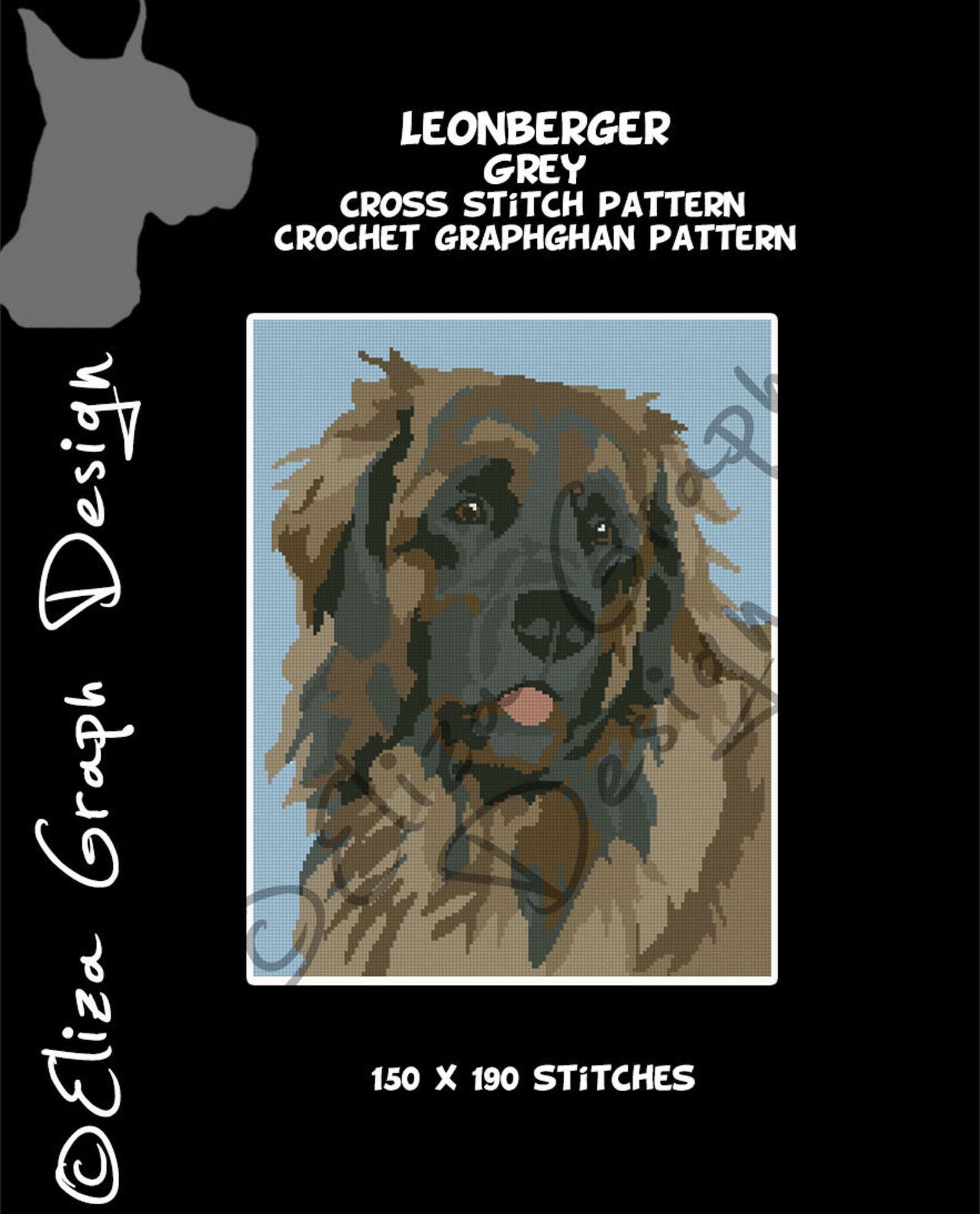 Leonberger Dog CROSS STITCH Pattern CROCHET Graphghan Blanket - Etsy