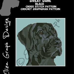 Great Dane CROSS STITCH Pattern, CROCHET Graphghan Blanket Pattern - Etsy