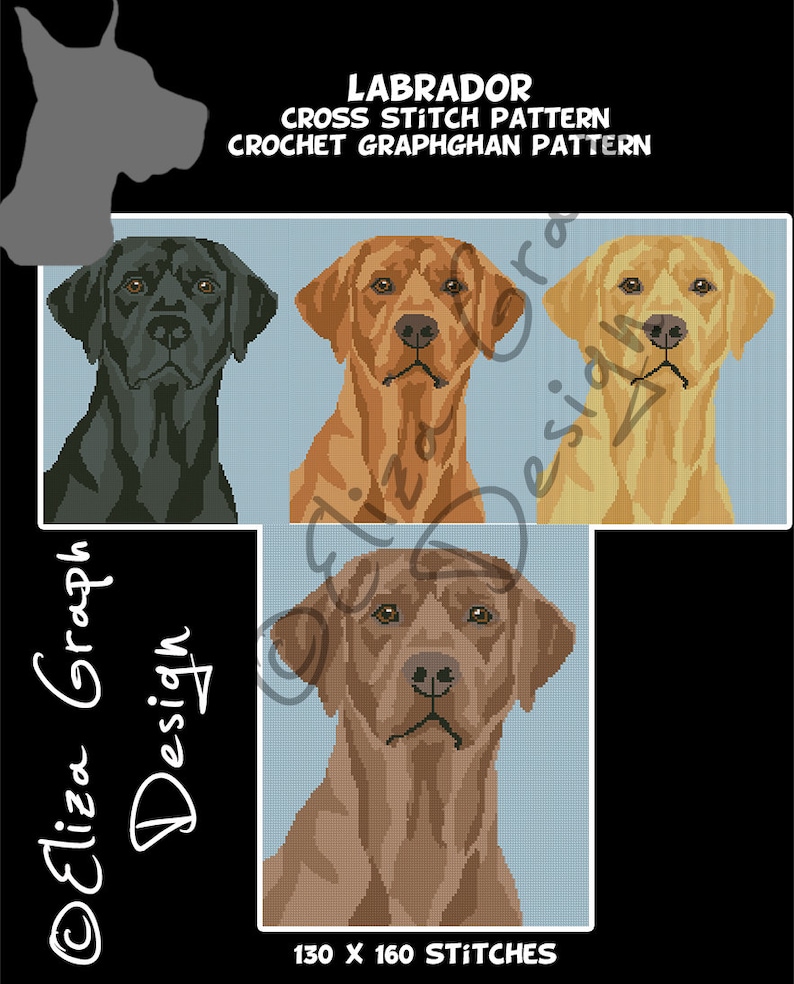 Working Labrador Retriever CROSS STITCH Pattern CROCHET - Etsy
