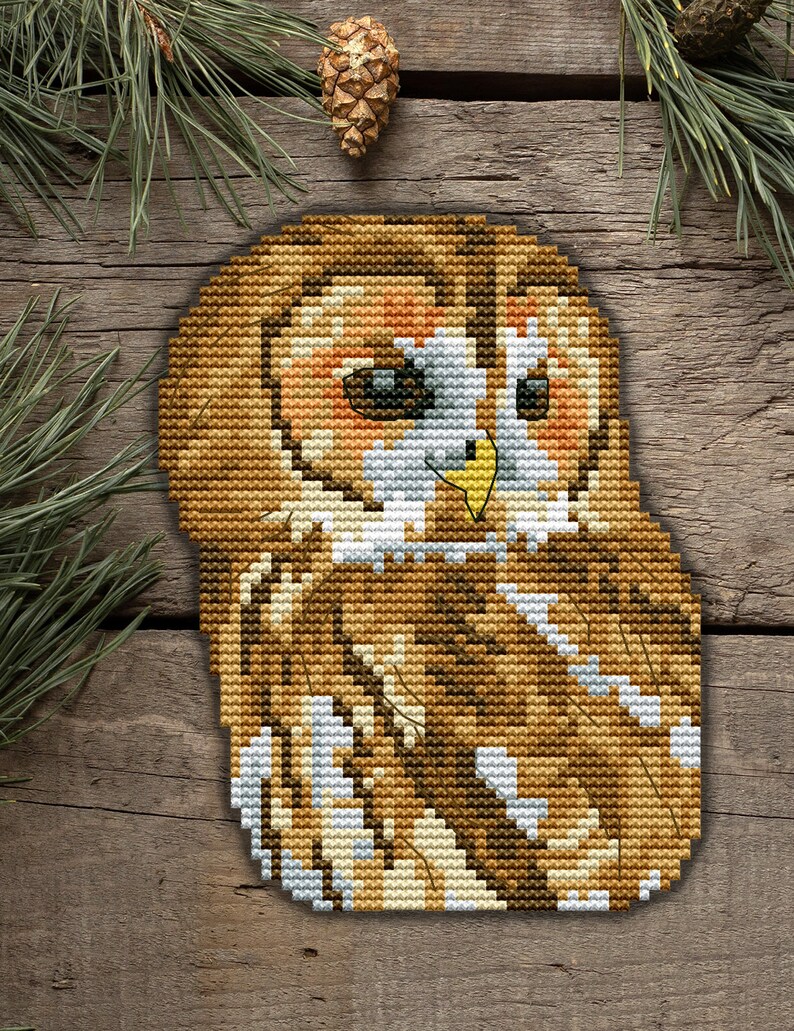 Tawny Owl Counted Cross Stitch Pattern PDF Bird DIY Easy | Etsy