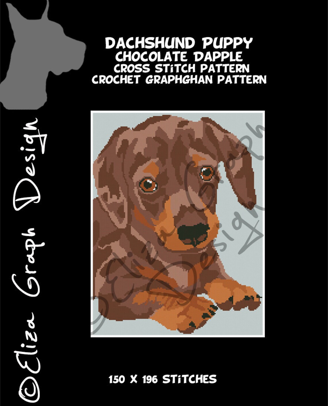 Dachshund Puppy CROSS STITCH Pattern CROCHET Graphghan - Etsy