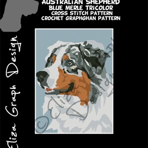 Australian Shepherd CROSS STITCH Pattern, CROCHET Graphghan Blanket ...