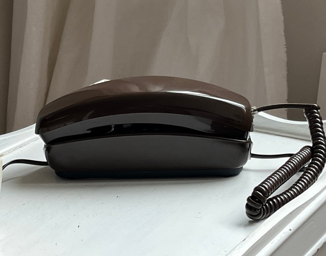 Vintage Dial Tone Telephone- New Old Stock - Dark Brown Chocolate ...