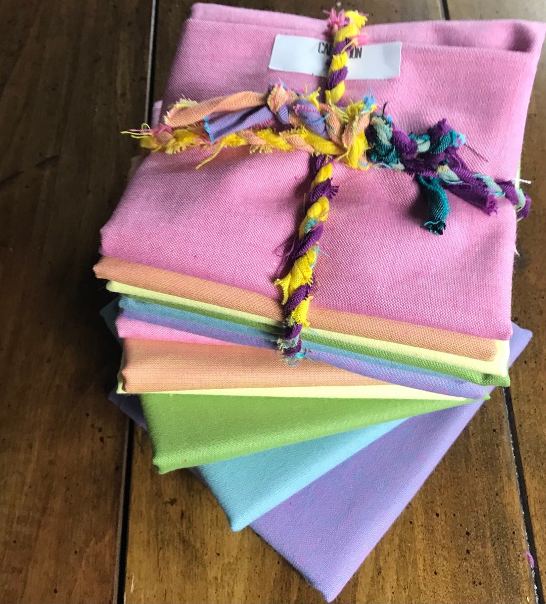 PASTEL RAINBOW Fat Quarter Bundle, Six Colors of Peppered Cotton by ...
