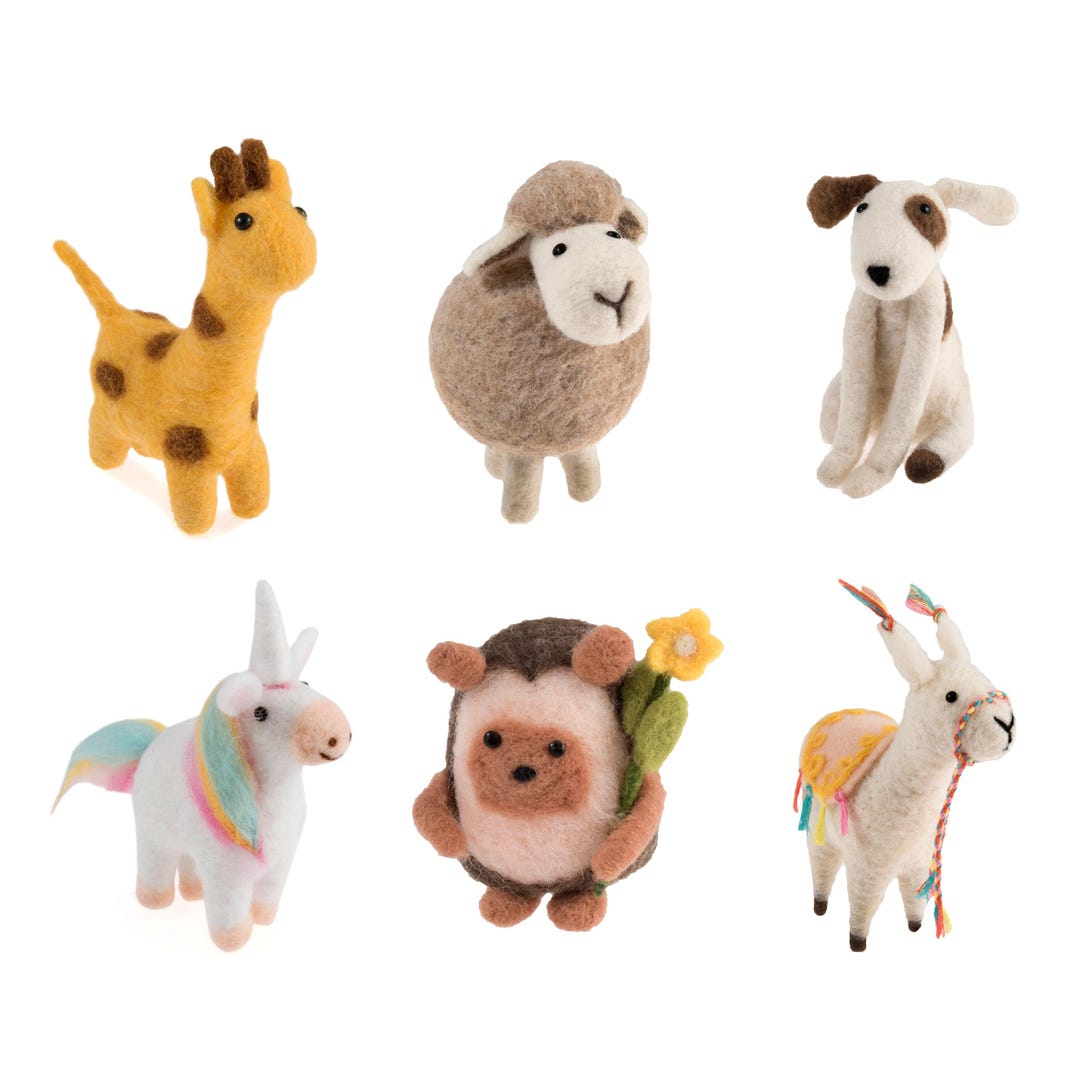 Trimits Needle Felting Kits Animals Unicorn Giraffe Llama Hedgehog ...