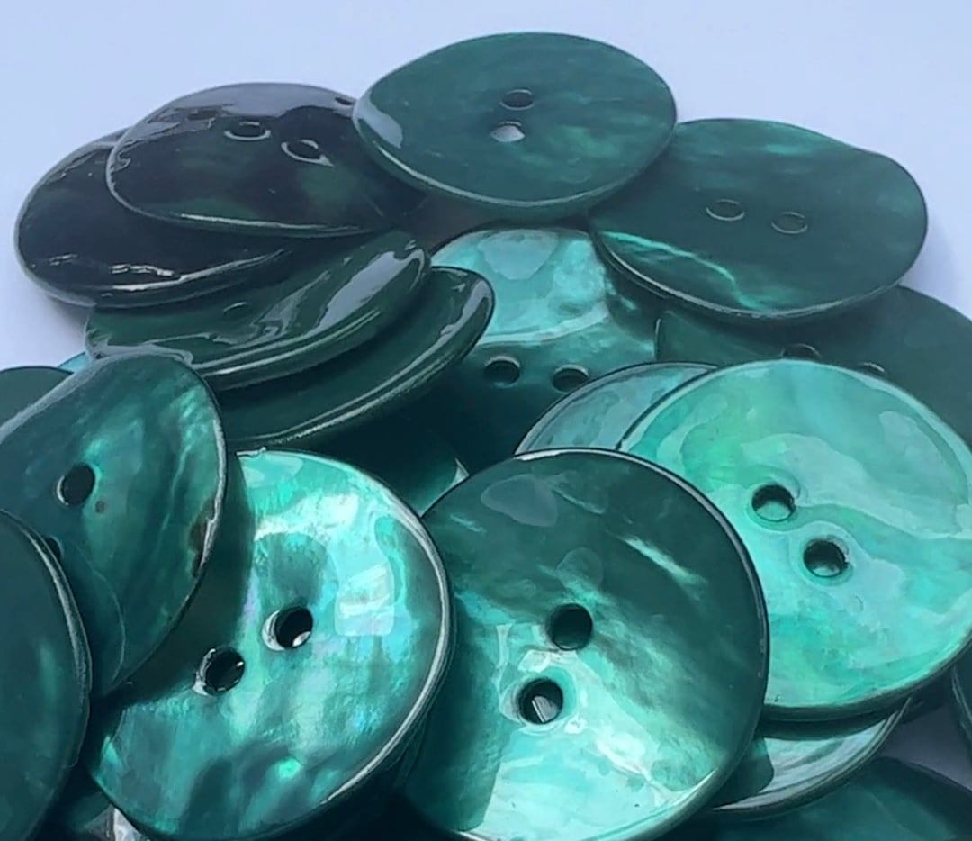 Natural Shell Button in Turquoise Green Round 12mm 15mm 18mm 23mm X5 ...
