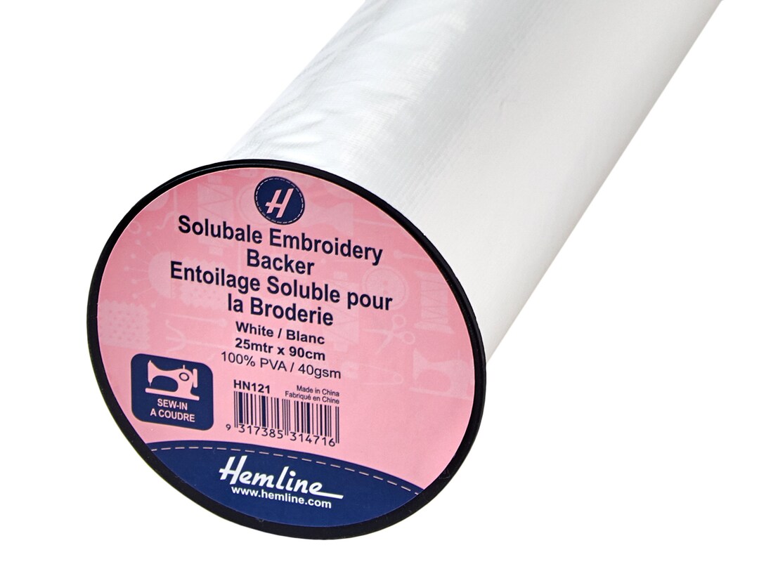 Soluble Embroidery Backer White 90cm Wide Sew in HN121 - Etsy UK