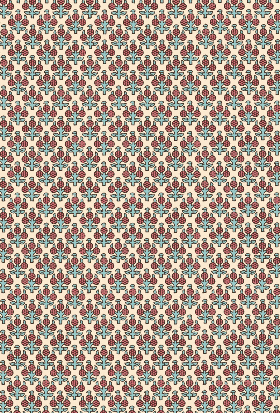 Fruit on Cream Block Print Fabric Indian Spice Market Collection ...