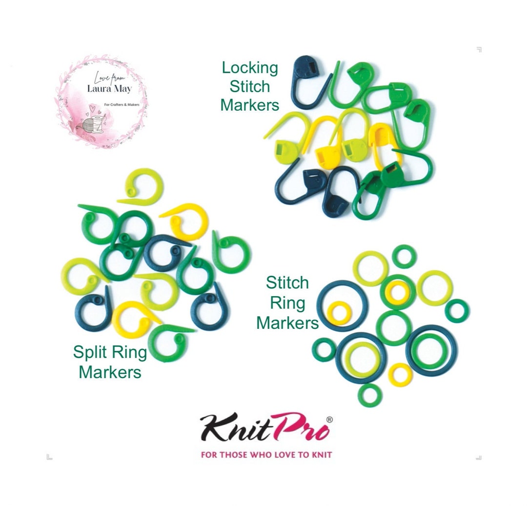 Knitpro Stitch Markers - Split Ring - Locking - Mio Stitch Ring Plastic ...
