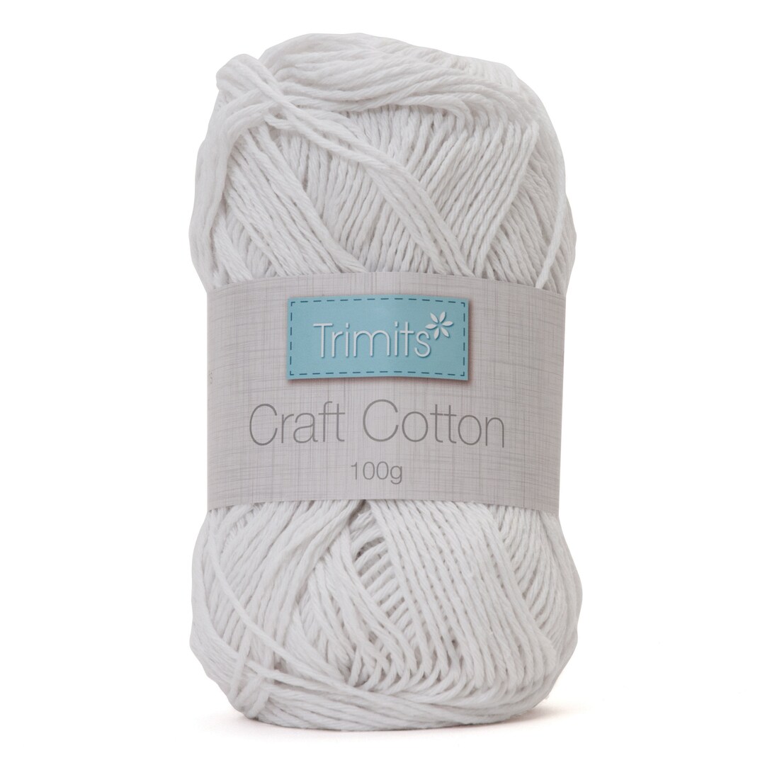 Dishcloth Cotton Trimits Craft Yarn 100g Unbleached or White Trimits ...