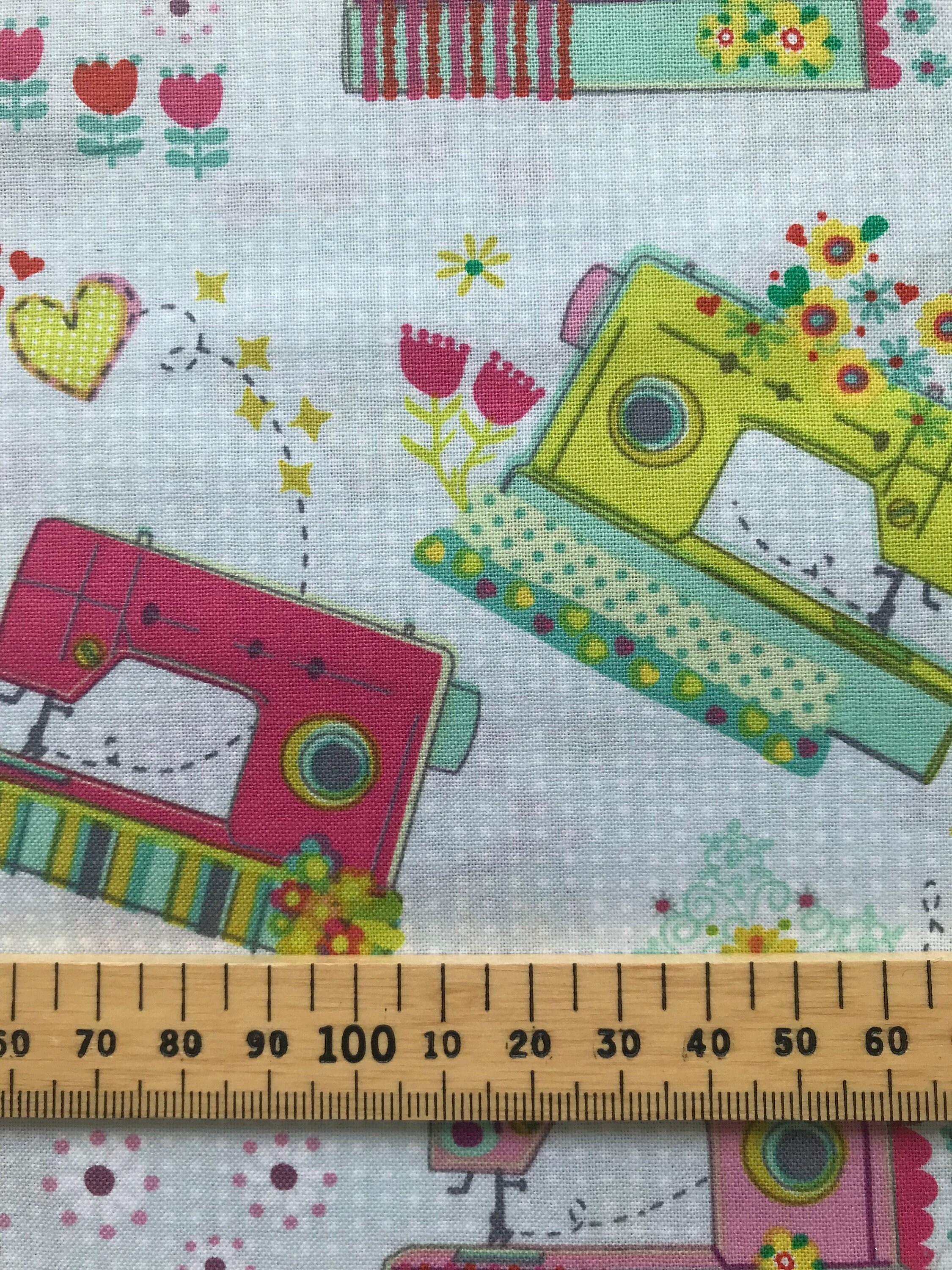 Sewing Machine Print Cotton Fabric Homegrown Time to Sew on - Etsy Ireland