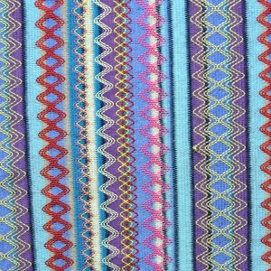 Retro Multicolor Stretch Fabric Chevron, Horizontal Patterned Stripes ...