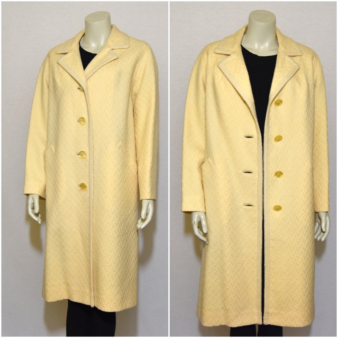 Notched Collar Straight Coat Elegant Overcoat Welt Pockets, Braid Trim ...