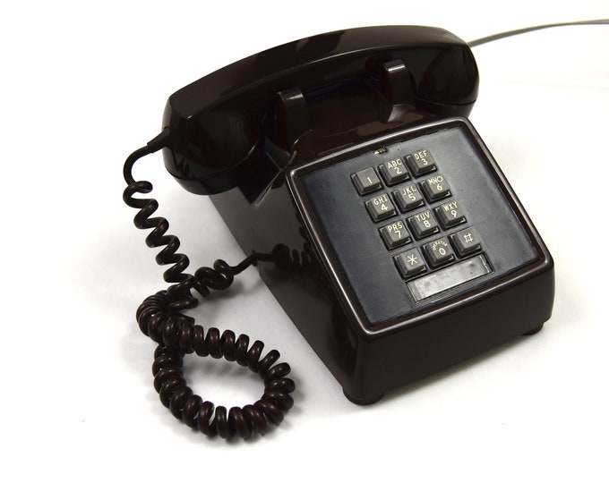 Vintage Red Desk Phone, Retro Push Button Telephone, Landline, 1970s ...