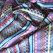 Retro Multicolor Stretch Fabric Chevron, Horizontal Patterned Stripes ...