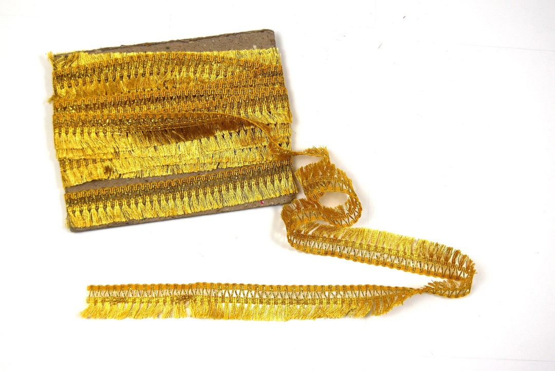 Gold Fringe Trim | Shiny Metallic Edging | Costume, Theatre, Upholstery ...