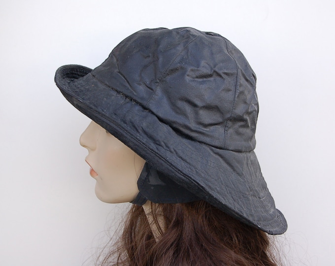 Black Cape Ann Sou'wester Traditional Fisherman's Oilskin Hat Nor ...