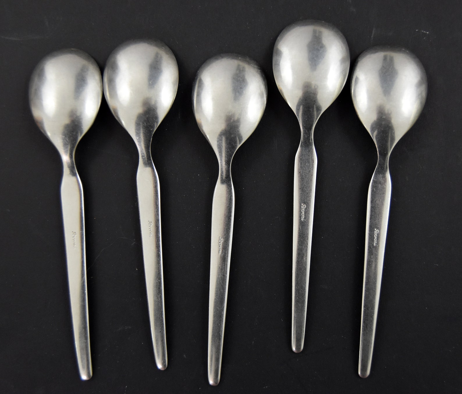 5 Rocroni Demitasse Spoons + 3 Prong Cocktail Forks | Tea Cappuccino ...