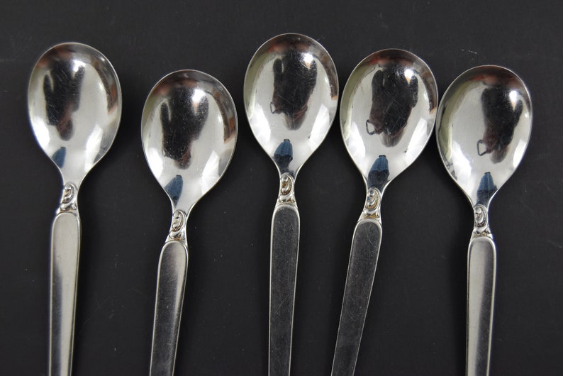 5 Rocroni Demitasse Spoons + 3 Prong Cocktail Forks | Tea Cappuccino ...