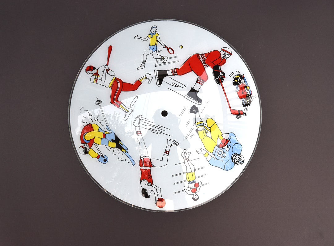 Sports Theme Ceiling Shade | Large 15" Round, Frosted | Football Hockey ...