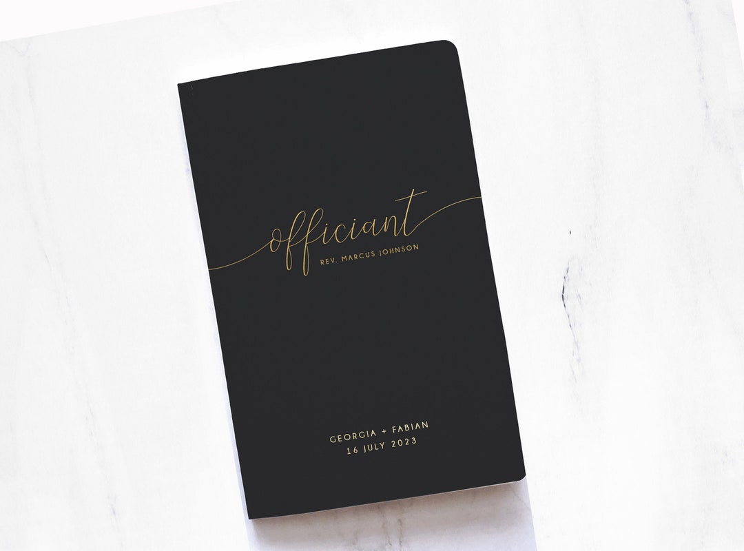 Officiant Book, Personalized, Black Officiant Book Design5 - Etsy