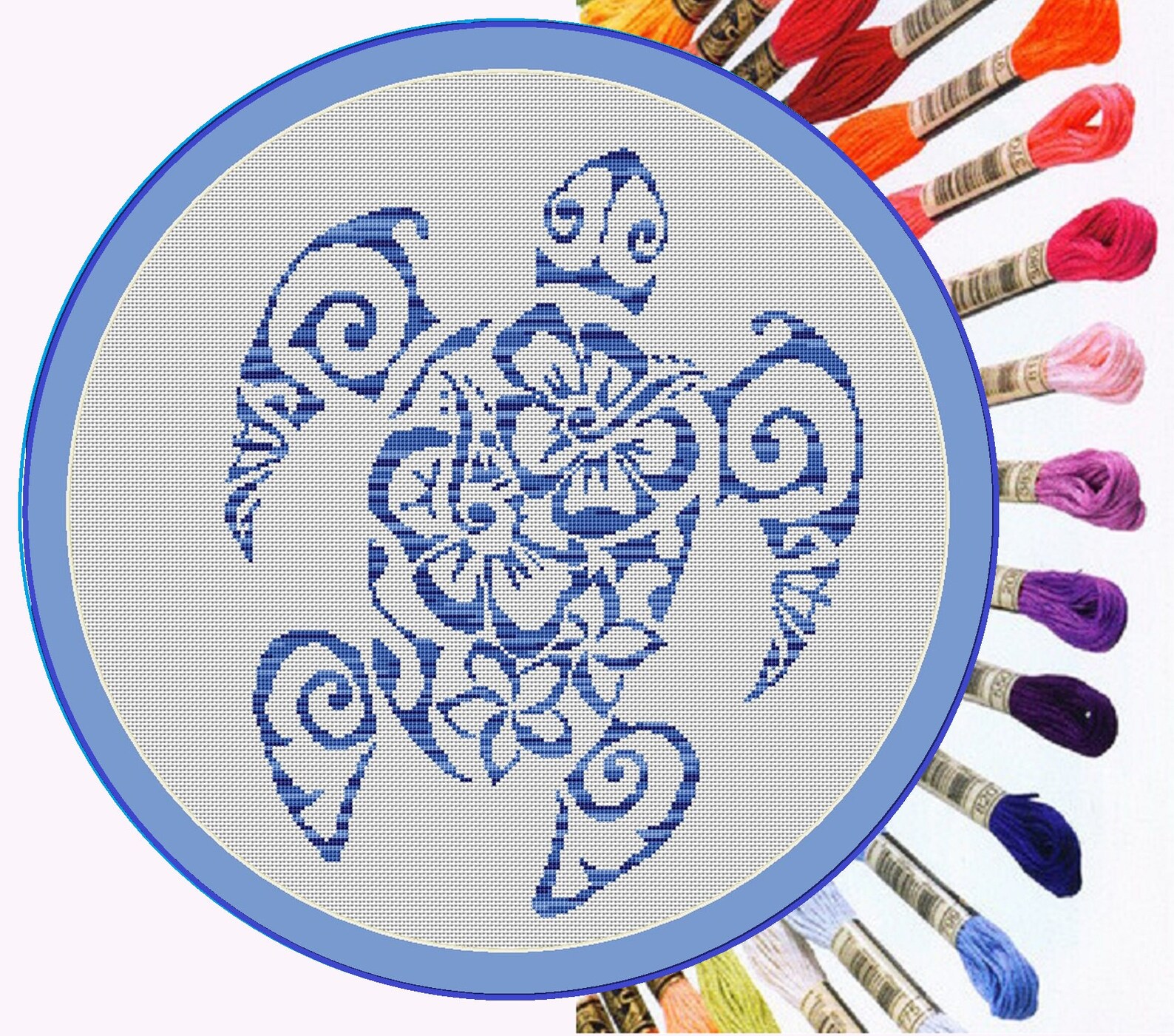 Turtle Cross Stitch Pattern Turtle Cross Stitch Beginner Sea - Etsy