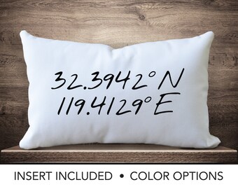 Latitude Longitude Pillow | Etsy