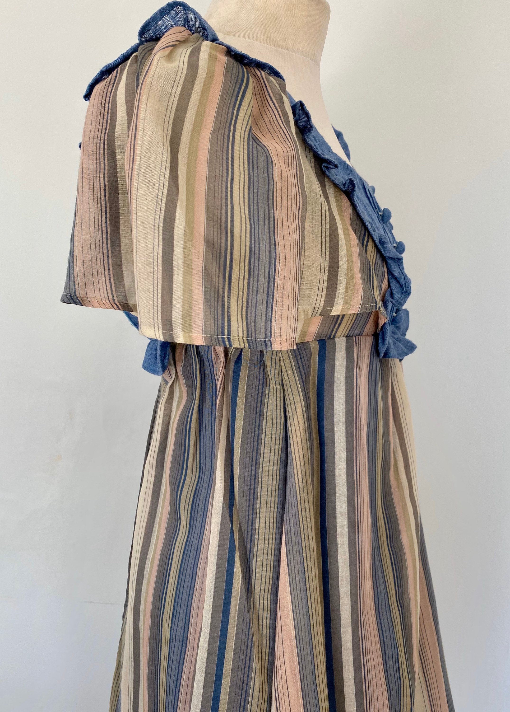 Marion Donaldson 1976 Chambray and Georgette Maxi Prairie - Etsy