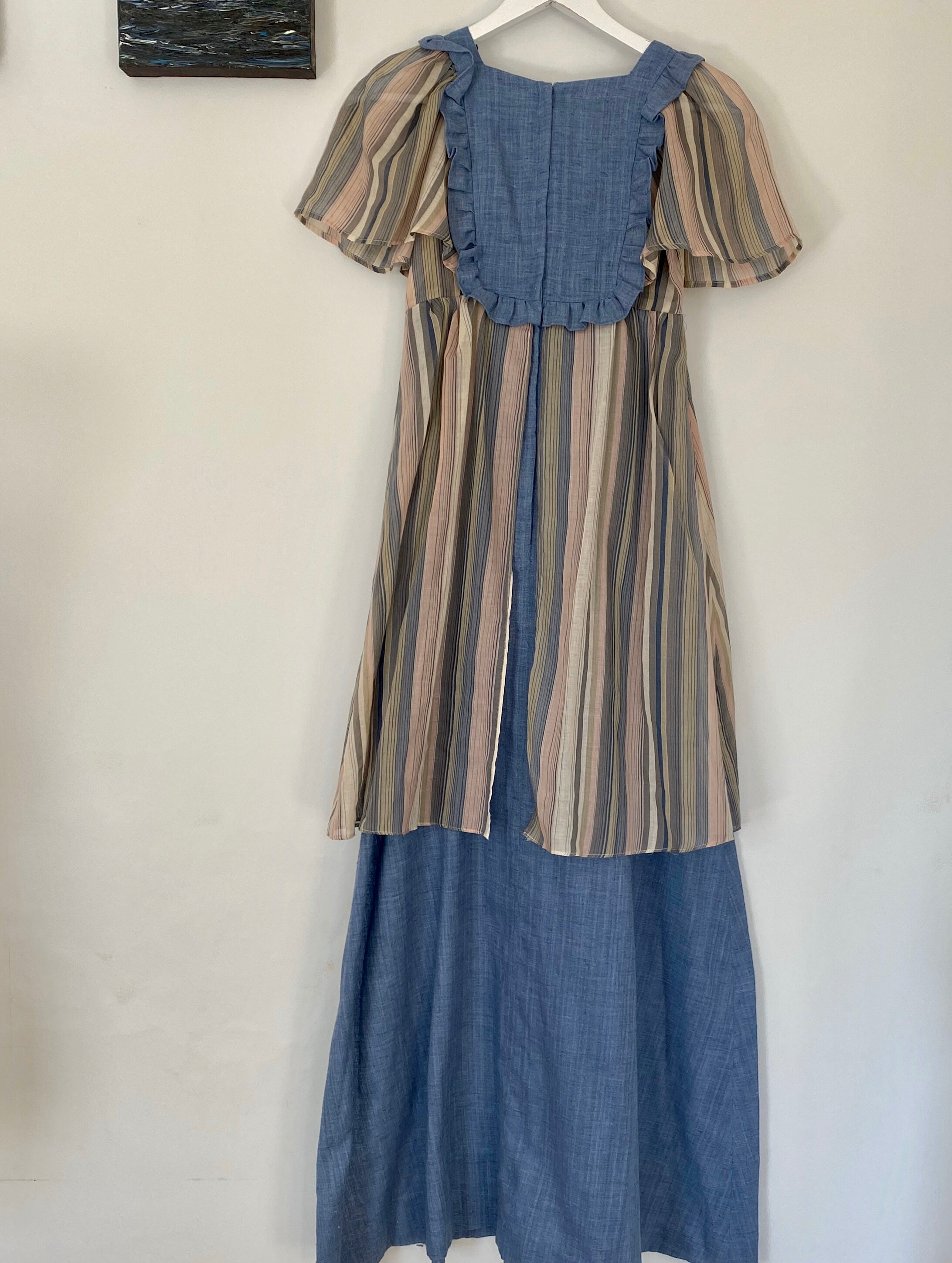 Marion Donaldson 1976 Chambray and Georgette Maxi Prairie - Etsy