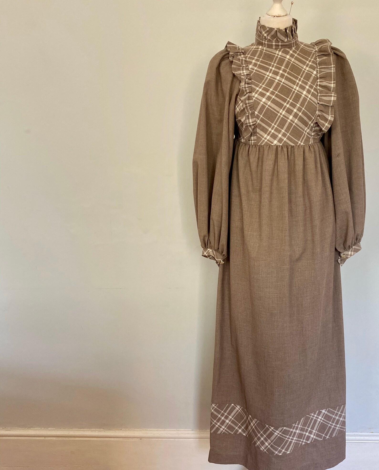 Vintage Seventies Marion Donaldson Maxi Prairie Dress Size Uk - Etsy