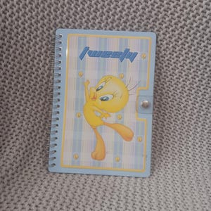 Unique Vintage Looney Tunes Tweety Bird 5 X 7 1/2" Metal Cover Notebook ...