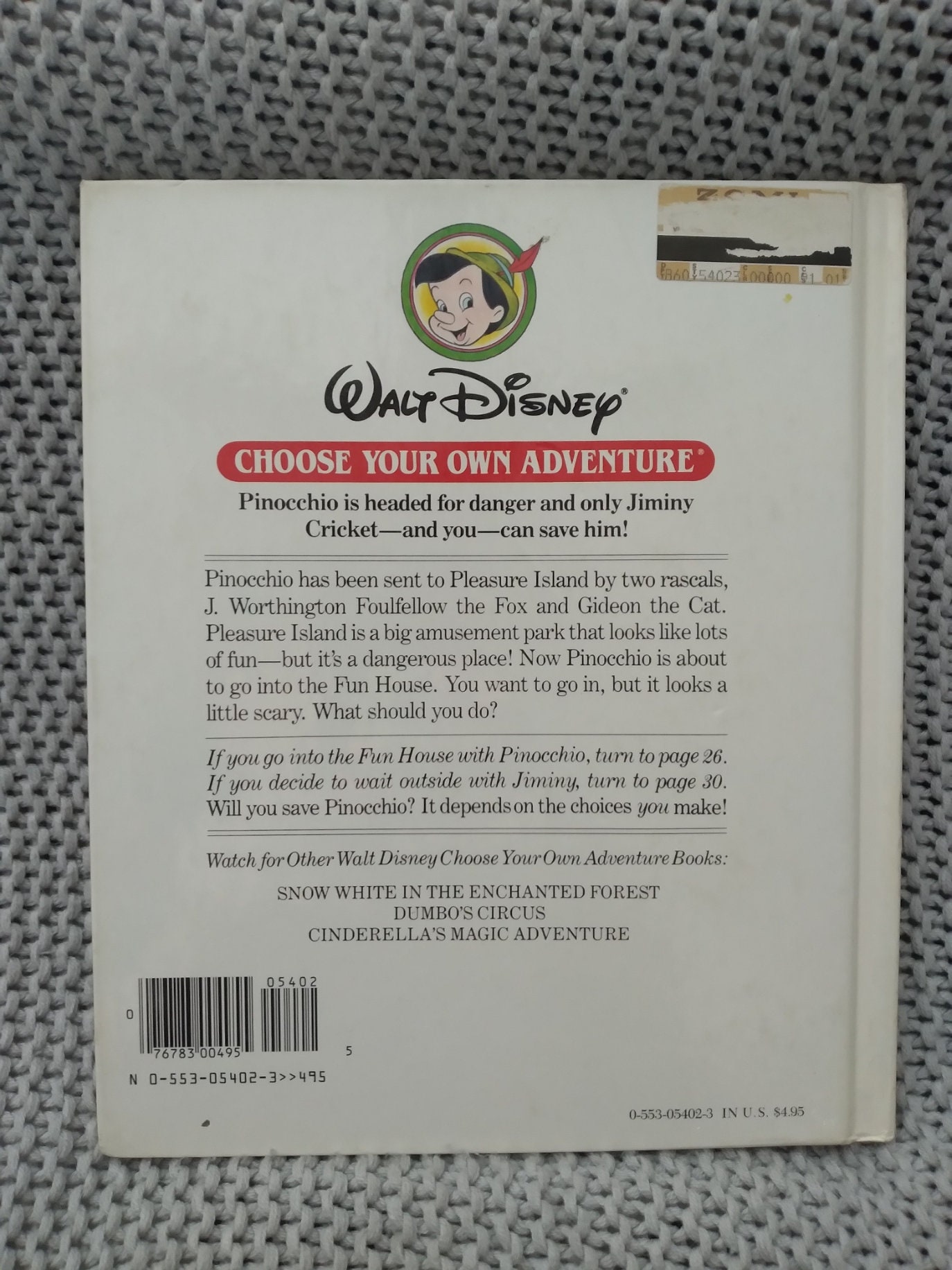 Choose Your Own Adventure Walt Disney's Pinnochio's Adventures C. 1985 ...