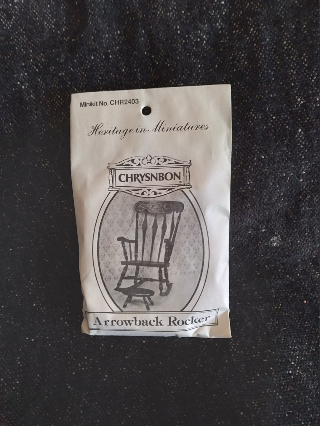 MIB Vintage Chrysnbon Black Arrow Back Rocker - Dollhouse Rocking Chair ...