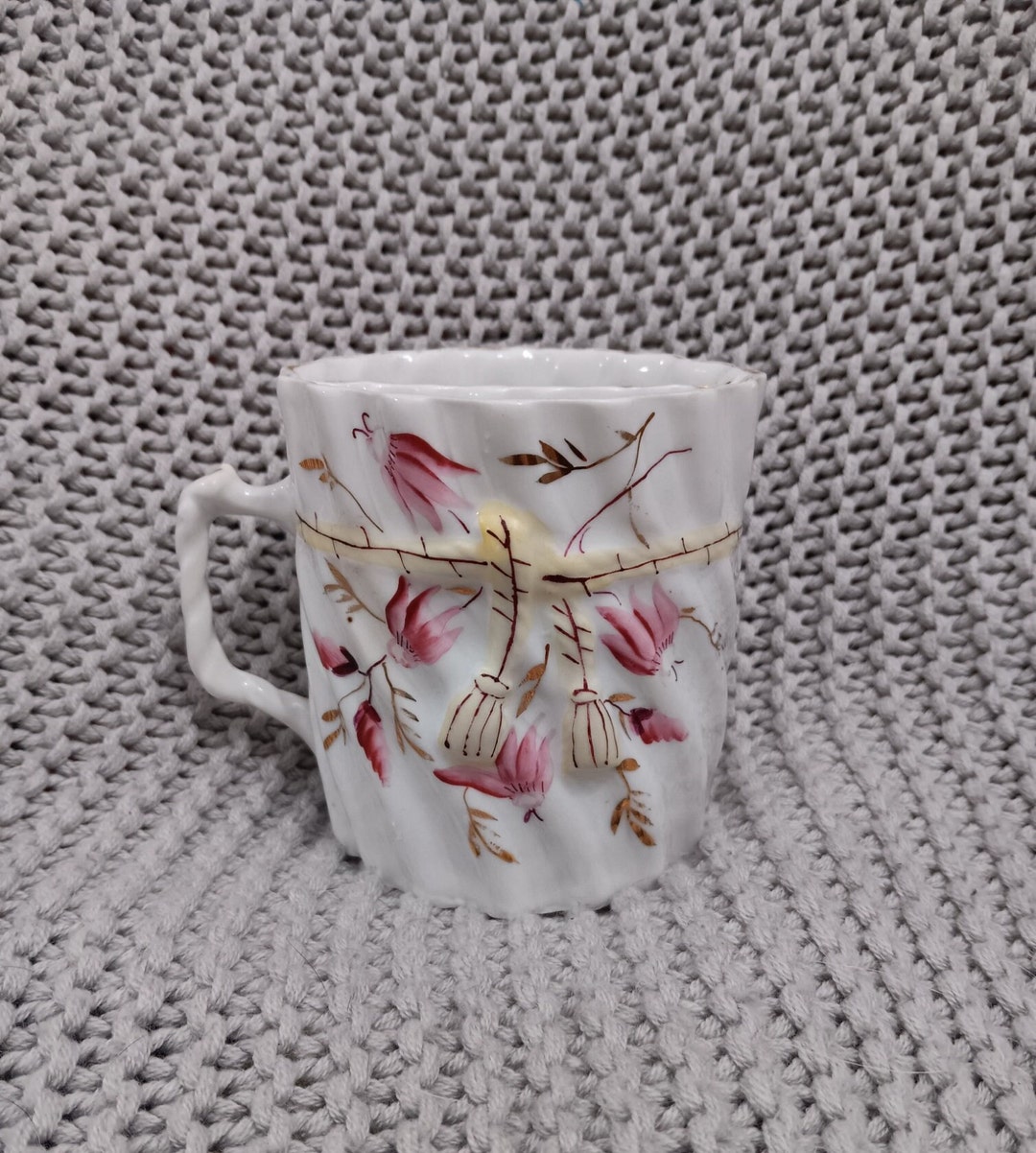Antique Porcelain Hand Painted Shaving/scuttle Mug With Floral Design ...