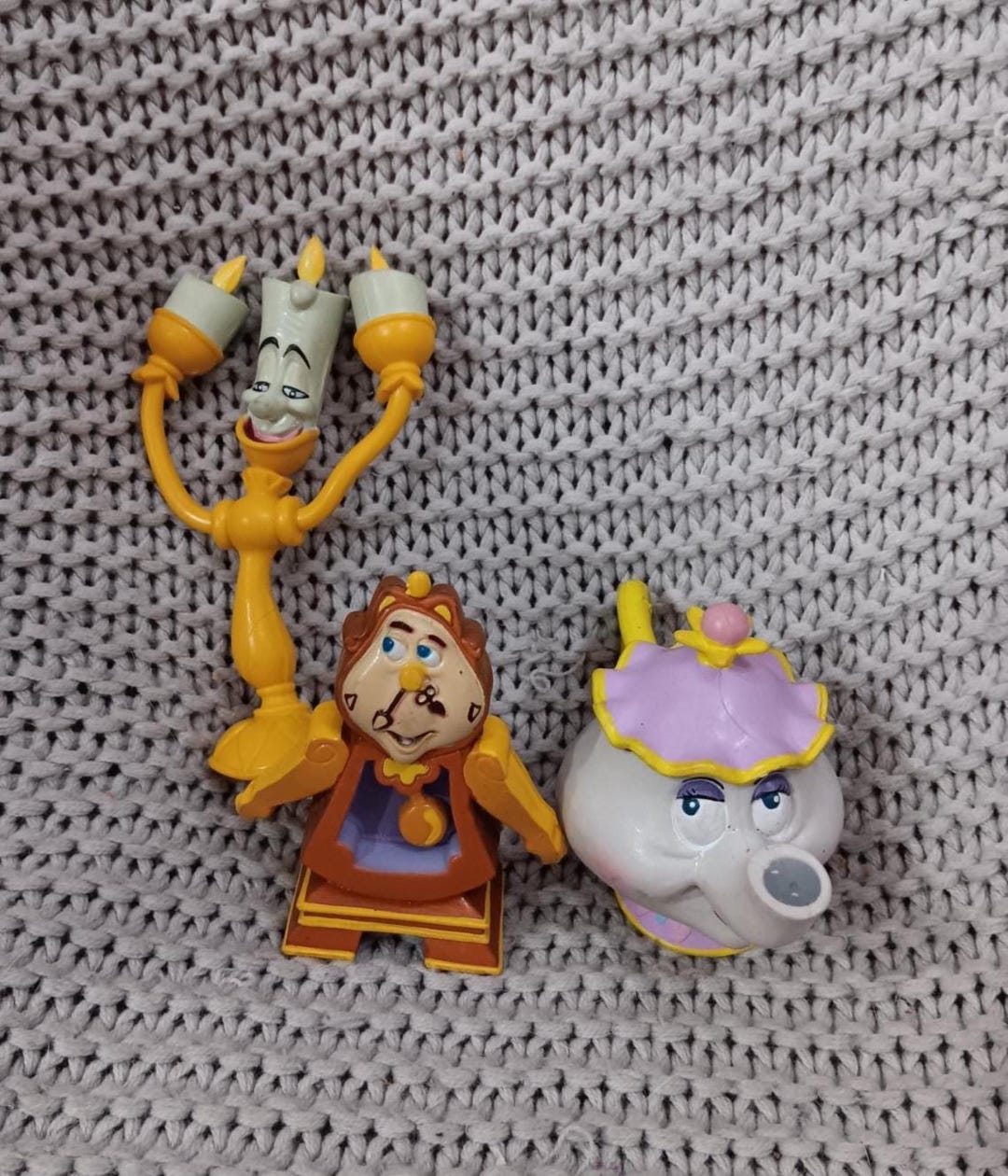 Vintage Disney's Beauty and the Beast Mrs. Potts, Lumiere and Cogsworth ...