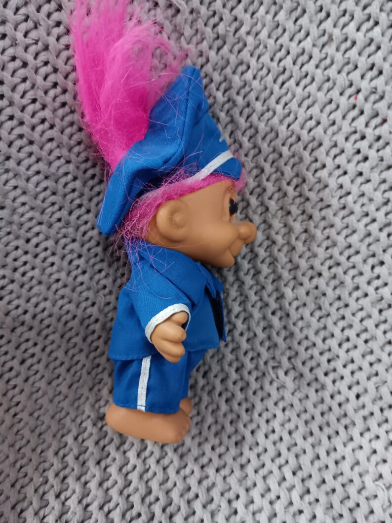 Vintage 1990's Pink Haired Police Officer Troll by Russ Berrie - Etsy