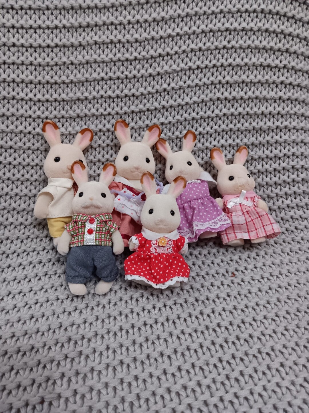Vintage Sylvanian Families Chocolate Rabbit Family Dad Fraiser, Mom ...