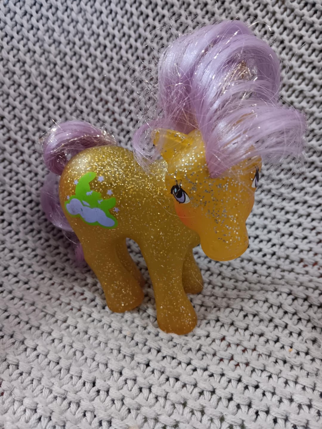 Vintage Gen 1 MLP My Little Pony Sparkle Pony - Napper, Yellow Glitter ...
