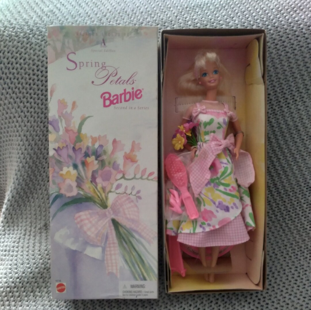 NRFB Special Edition Blonde Spring Petals Barbie C. 1996 Avon Exclusive ...