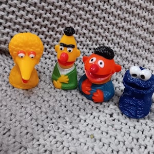 Vintage Sesame Street Muppets Hard Plastic Figurines - Big Bird, Cookie ...