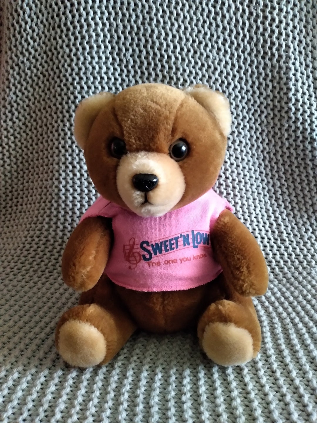 VGC Vintage 8-inch Stuffed Logo Teddy Bear Wearing Pink Sweet N Low Tee ...